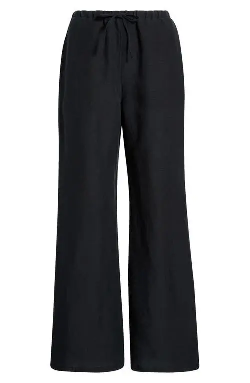 Marine Layer Linen Blend Straight-leg Pants - Black