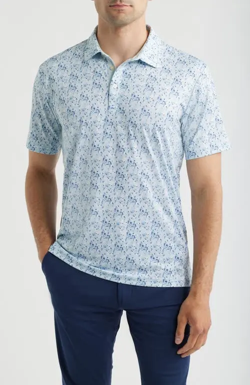 SWANNIES Sunday Floral Performance Golf Polo - Sky