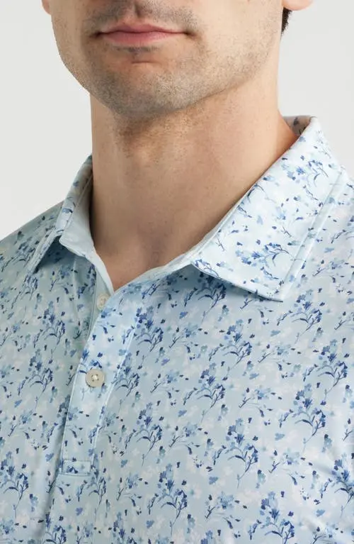 SWANNIES Sunday Floral Performance Golf Polo - Sky