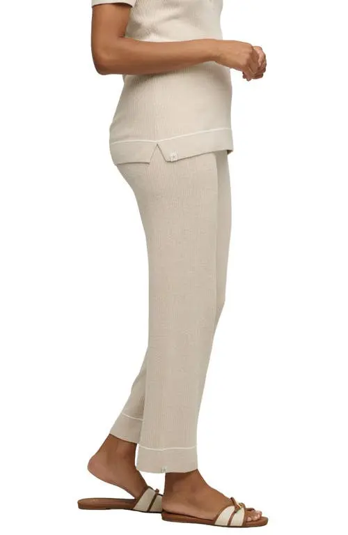 Barefoot Dreams Cozychic Ultra Lite Contrast Stripe Rib Ankle Pants
