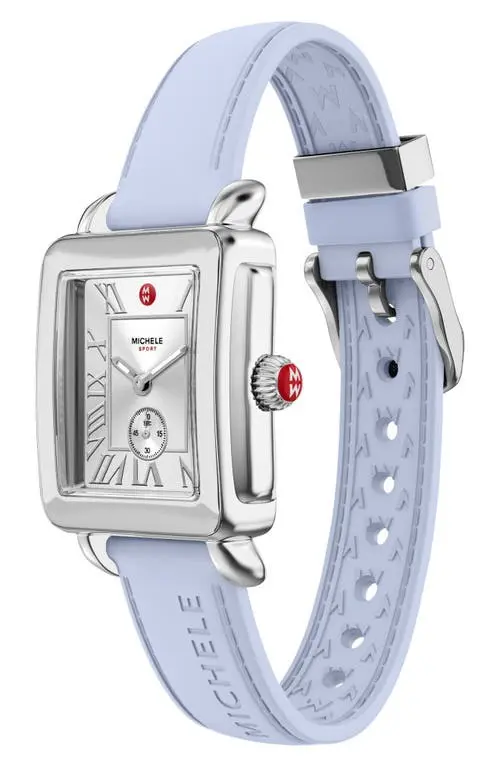 Michele Deco Sport Mid Silicone Strap Watch