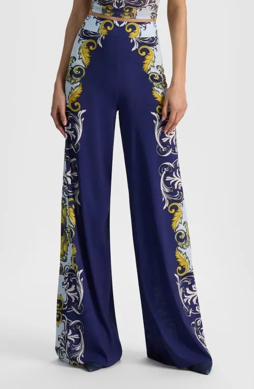 Alice + Olivia Athena Scarf Print Wide-leg Pants - Antique Scroll