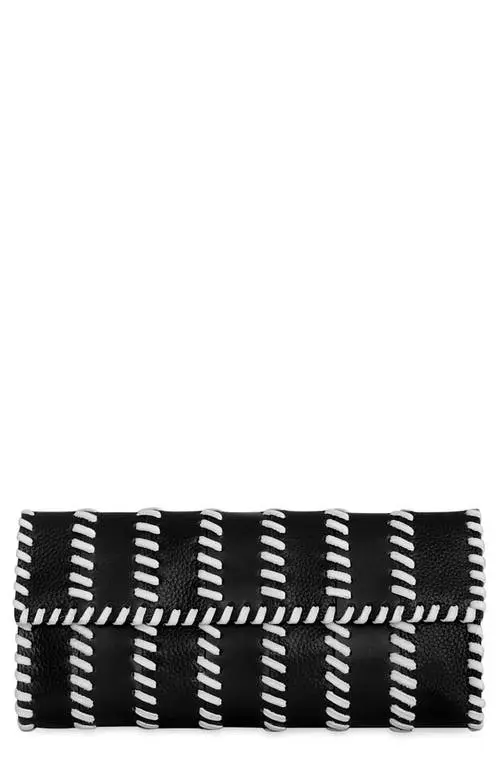 Rebecca Minkoff Whipstitch Patchwork Leather Clutch - Black/white