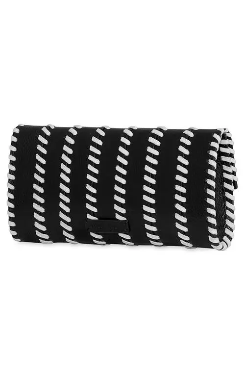 Rebecca Minkoff Whipstitch Patchwork Leather Clutch - Black/white