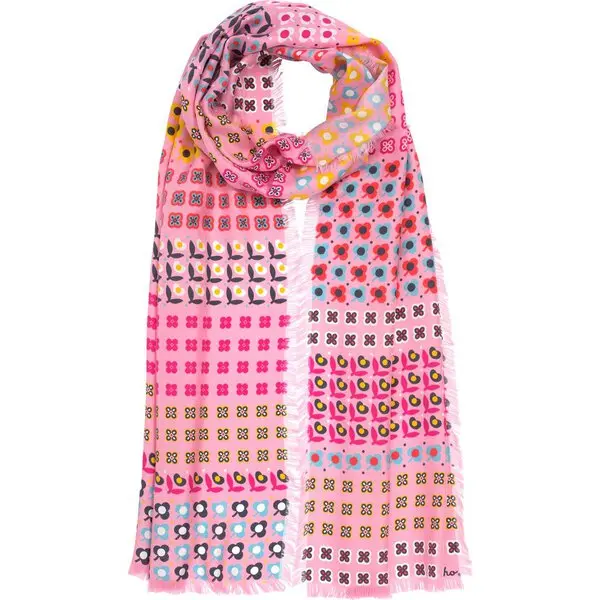 Echo Clover Silk Oblong Scarf - Beach Pink