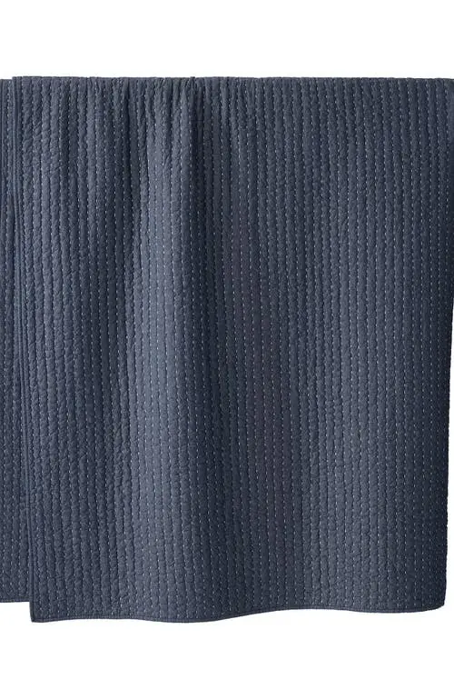 LANDS' END Seed Stitch Quilt - Dark Chambray