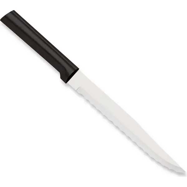 RADA Cutlery 7-inch Serrated Slicer Stainless Steel Blade - Black