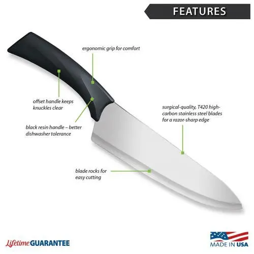 RADA Cutlery 8.5-inch French Chef Knife Anthem Wave Handle
