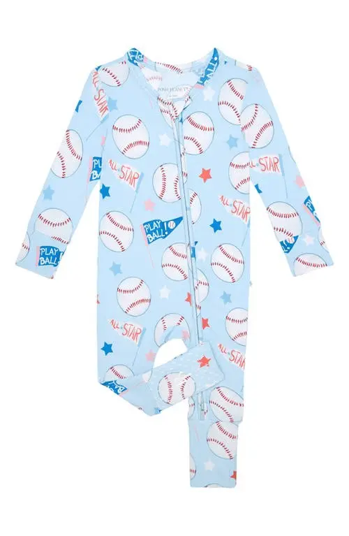 POSH PEANUT Fitted Convertible One-piece Pajamas - Blue
