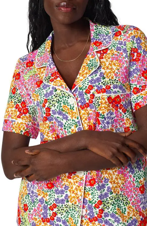 BEDHEAD PAJAMAS Print Stretch Organic Cotton Short Pajamas - Spring Fields