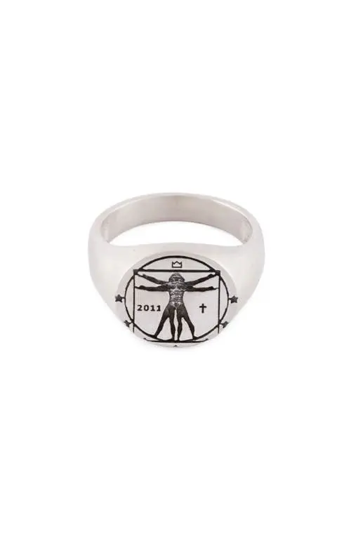 SERGE DENIMES Vitruvian Signet Ring - Silver
