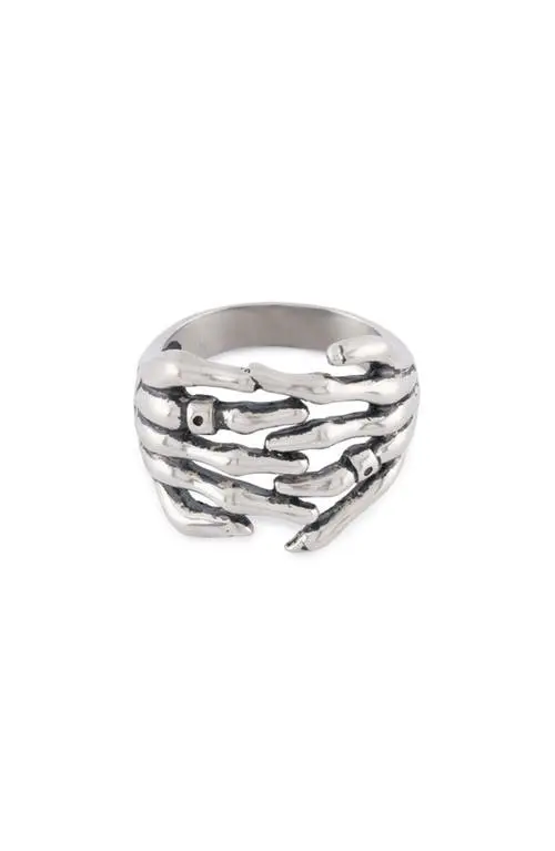 SERGE DENIMES Skeleton Hands Ring - Silver