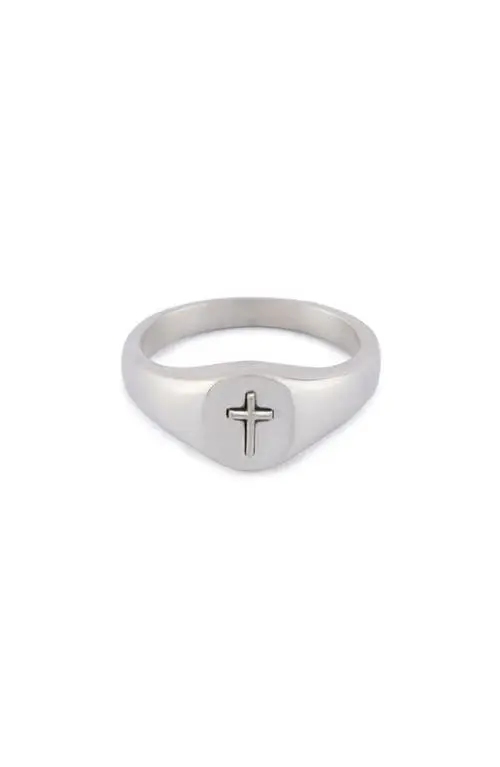 SERGE DENIMES Sterling Cross Signet Ring - Silver