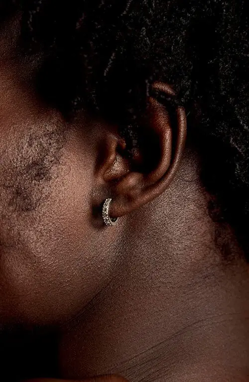 SERGE DENIMES Single Cubic Zirconia Hoop Earring