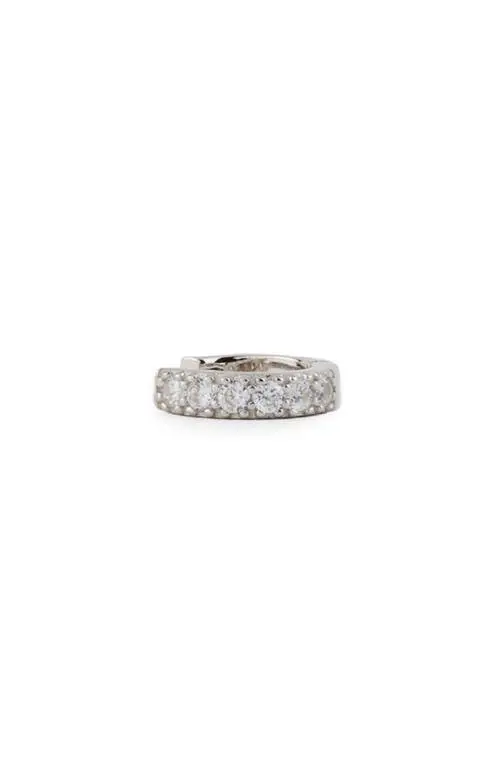 SERGE DENIMES Single Cubic Zirconia Hoop Earring - Silver