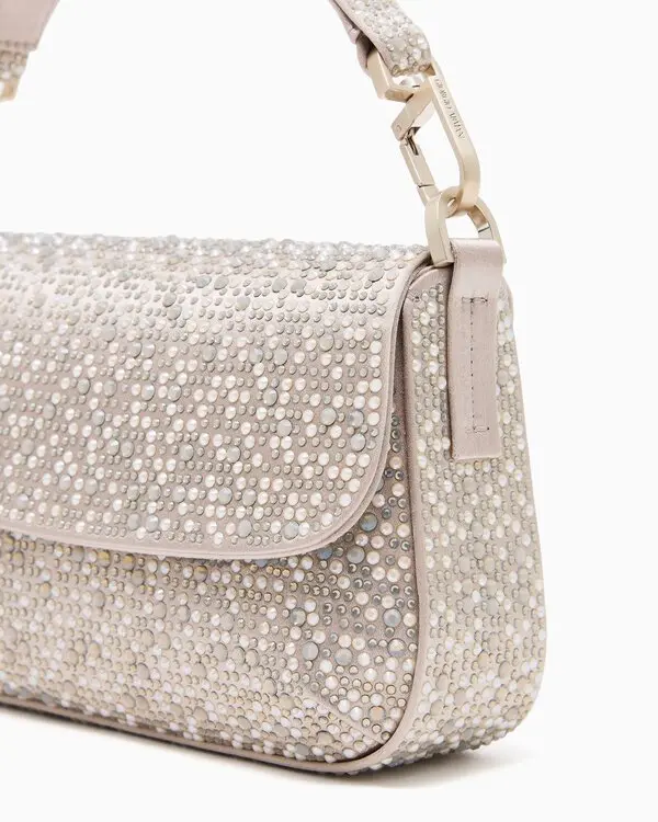 Giorgio Armani La Prima Soft Mini Bag In Satin And Rhinestones