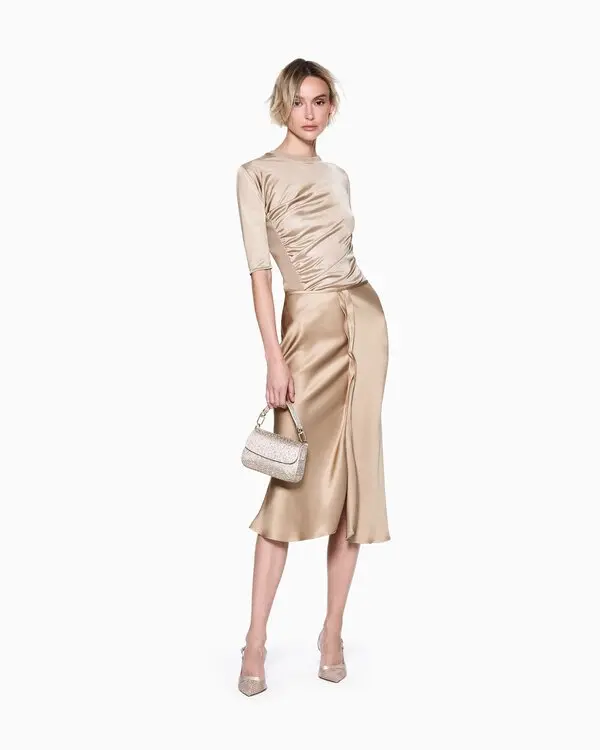 Giorgio Armani La Prima Soft Mini Bag In Satin And Rhinestones