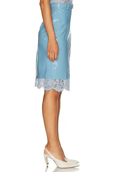 ROWEN ROSE Midi Skirt - Blue