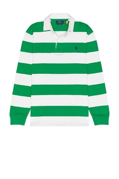 Polo Ralph Lauren Long Sleeve Iconic Stripe Rugby Polo - Green