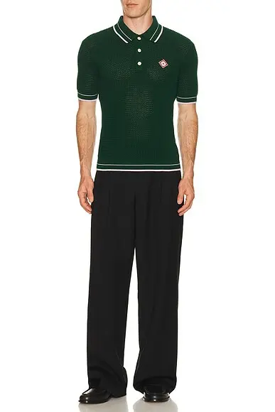 Casablanca Mock Mini Crochet Polo