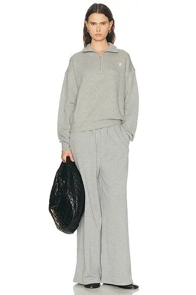 Eterne Oversized Half Zip Sweatshirt - Heather Grey