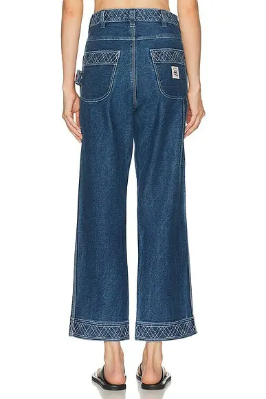 BODE Embroidered Knolly Brook Straight Leg Jeans