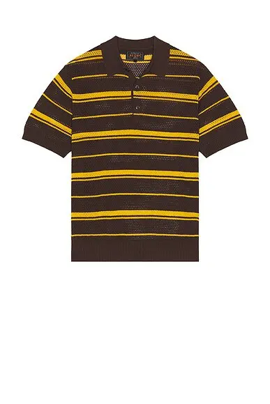 BEAMS Mesh Polo Stripe