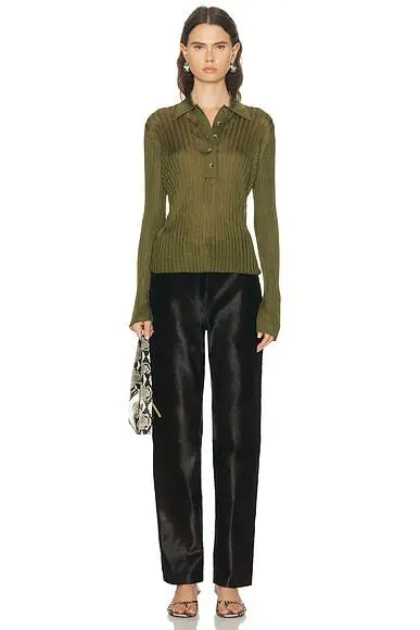 Khaite Vin Ribbed Knit Top