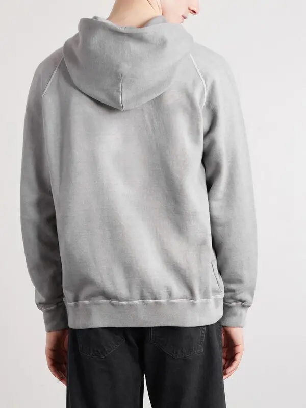 NEIGHBORHOOD Logo-embroidered Pigment-dyed Cotton-jersey Hoodie