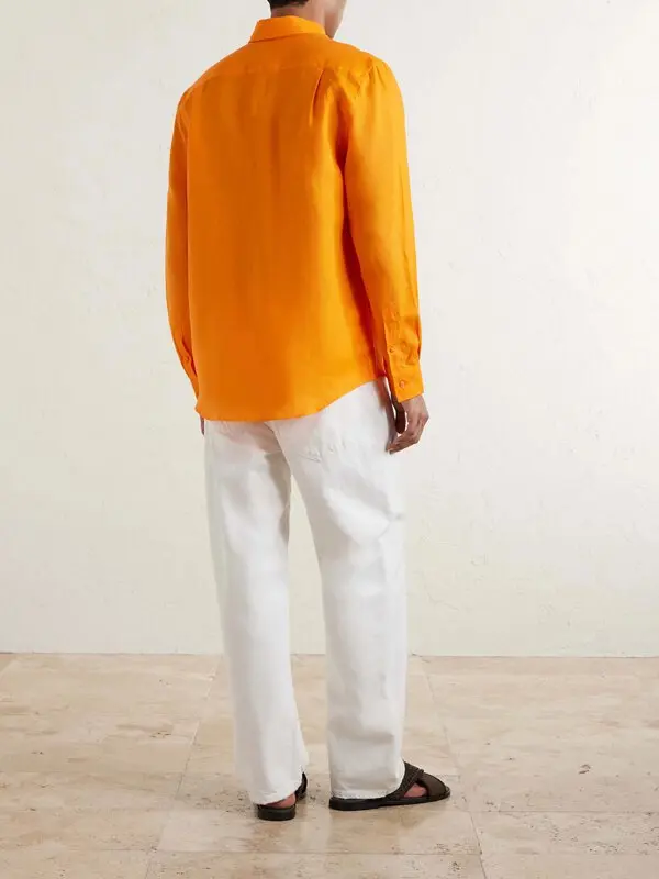 Vilebrequin Caroubis Linen Shirt - Orange
