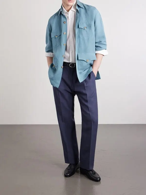 Rubinacci Ciro Straight-leg Linen Suit Trousers