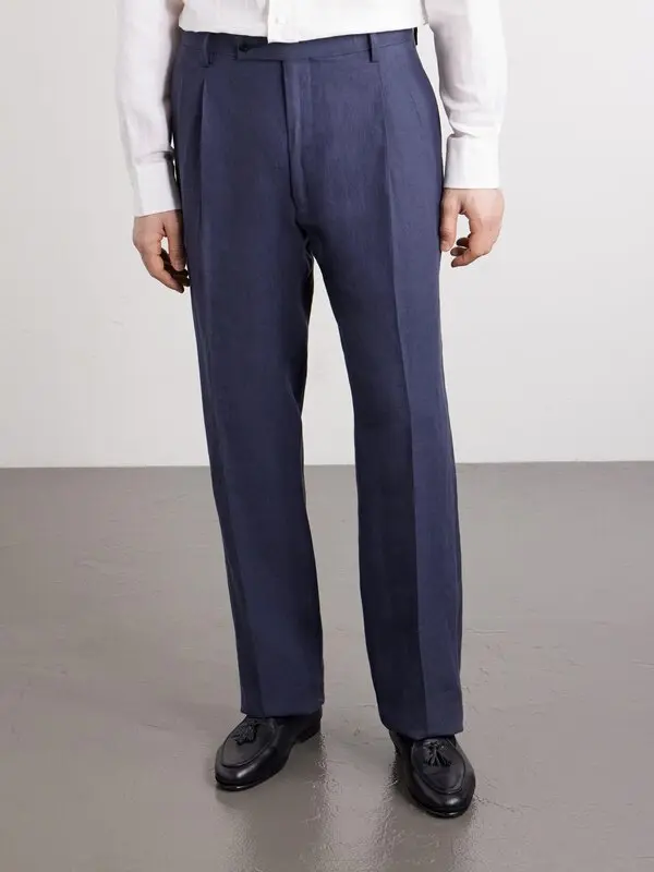 Rubinacci Ciro Straight-leg Linen Suit Trousers