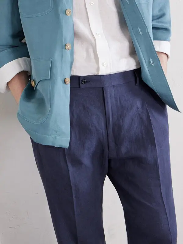 Rubinacci Ciro Straight-leg Linen Suit Trousers