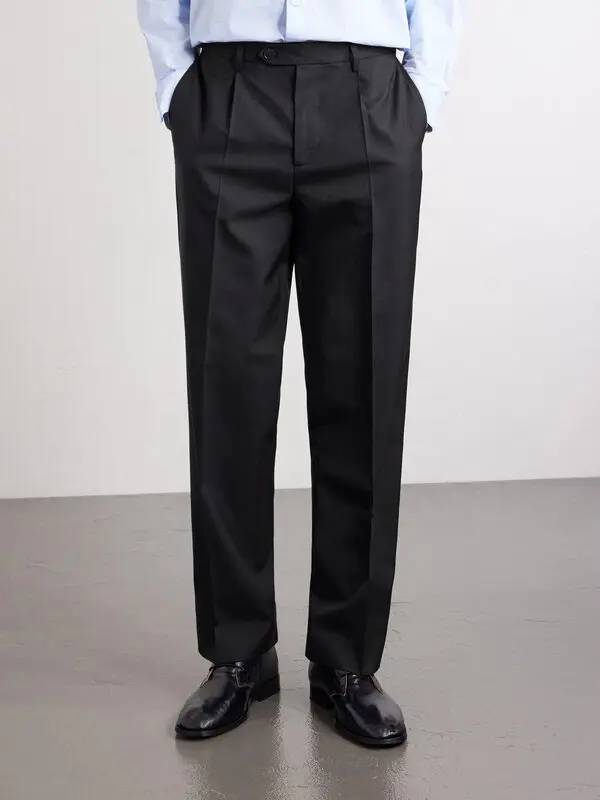 MFPEN Formal Straight-leg Pleated Wool Suit Trousers