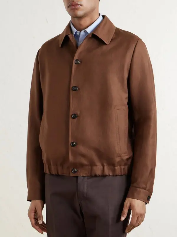 SLOWEAR Wool And Linen-blend Bomber Jacket