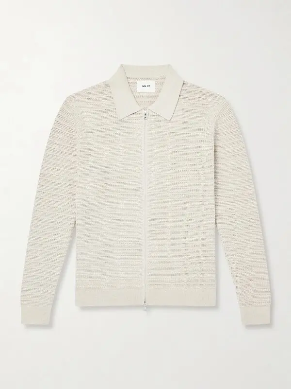 Nn07 Gustav Organic Cotton Zip-up Cardigan - Neutrals