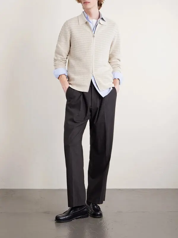 Nn07 Gustav Organic Cotton Zip-up Cardigan - Neutrals