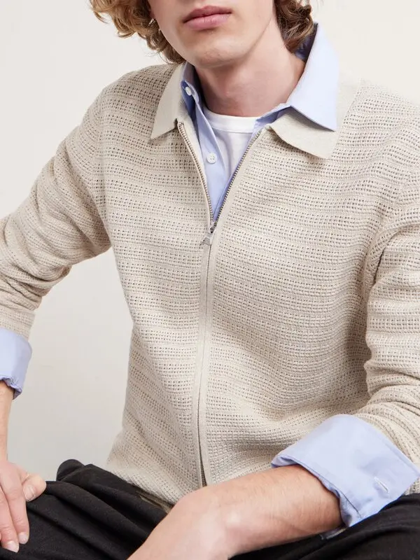 Nn07 Gustav Organic Cotton Zip-up Cardigan - Neutrals