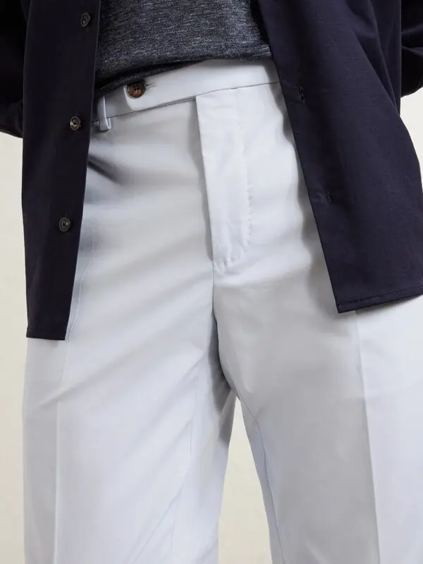 SLOWEAR Tapered Stretch-cotton Trousers - Blue