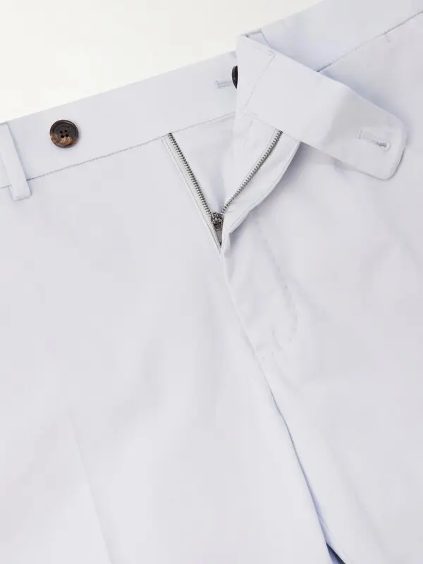 SLOWEAR Tapered Stretch-cotton Trousers - Blue