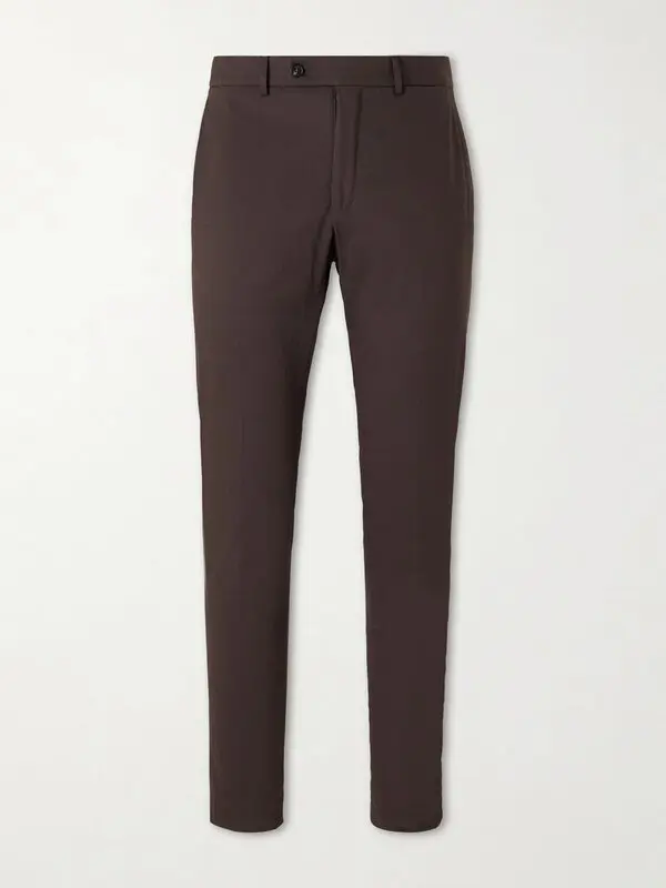 SLOWEAR Tapered Stretch-cotton Trousers - Brown