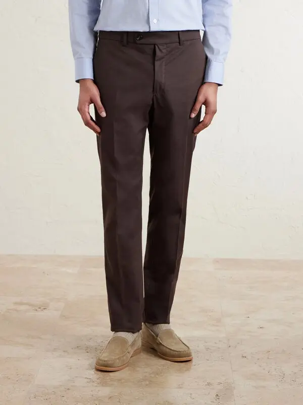 SLOWEAR Tapered Stretch-cotton Trousers