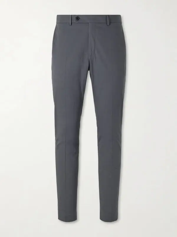 SLOWEAR Tapered Stretch-cotton Trousers - Gray