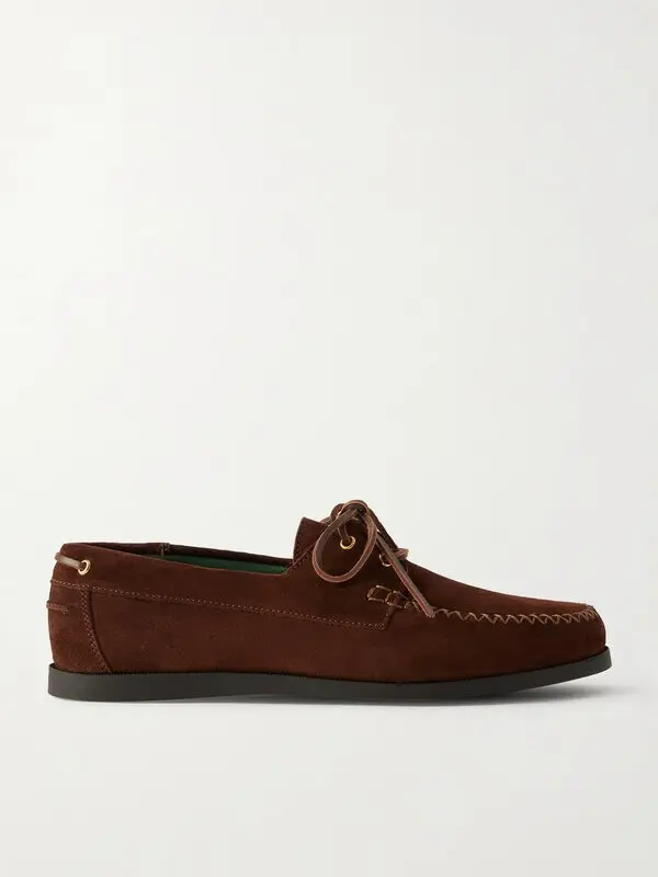 VINNY'S Boatman Suede Boat Shoes - Brown