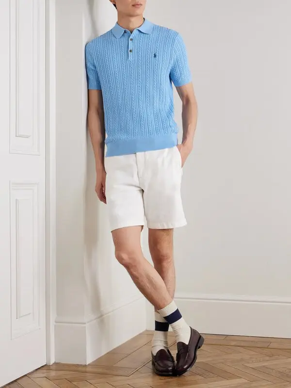 Polo Ralph Lauren Cable-knit Cotton Polo Shirt