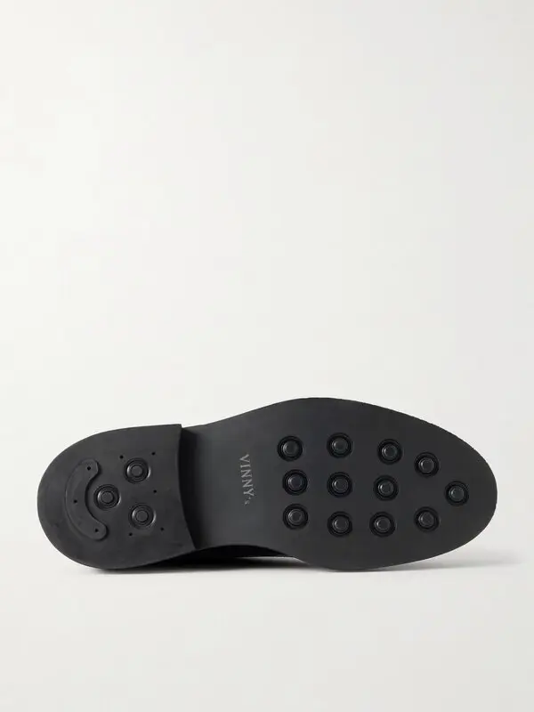 VINNY'S Officer Polished-leather Derby Shoes - Black