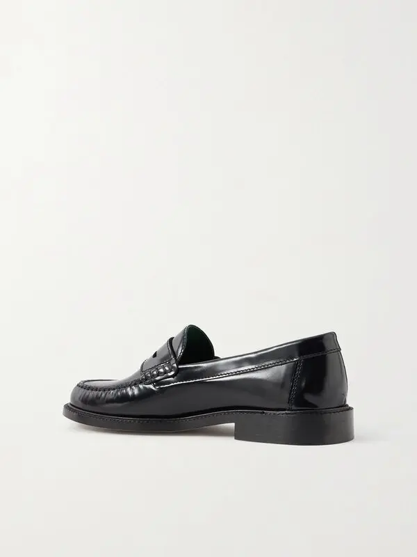 VINNY'S Yardee Polished-leather Penny Loafers