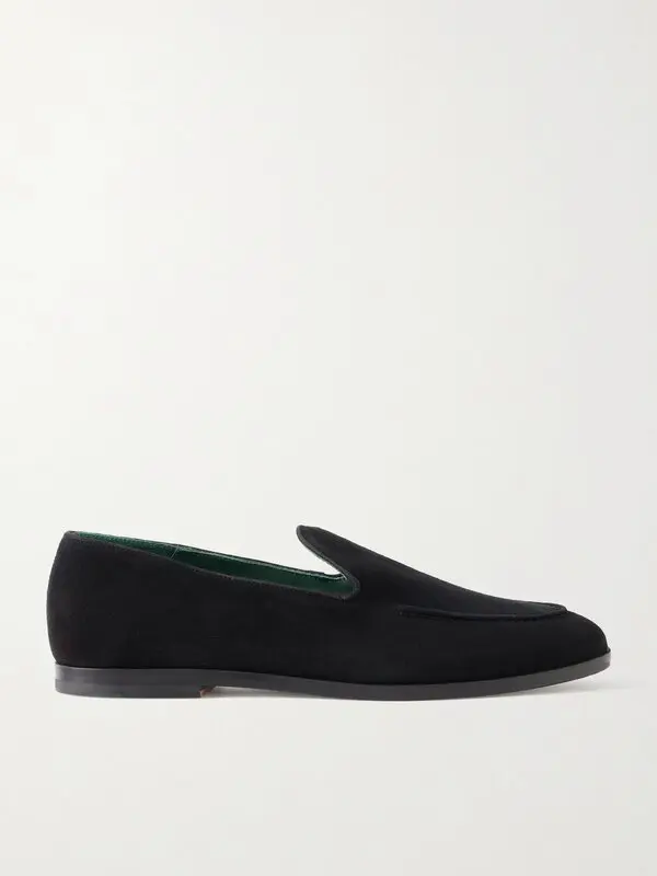 VINNY'S Marcel Suede Loafers - Black