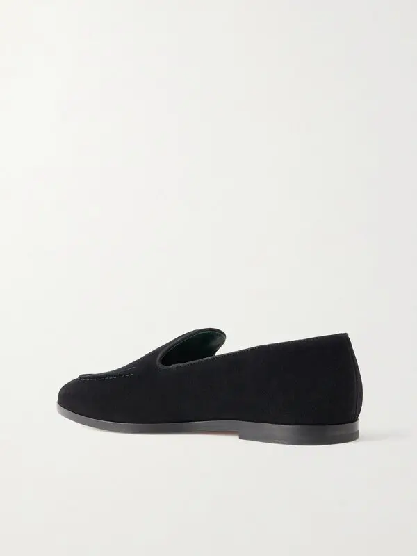 VINNY'S Marcel Suede Loafers - Black