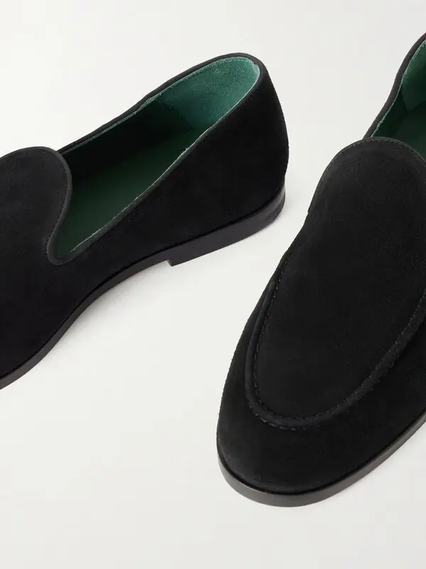 VINNY'S Marcel Suede Loafers - Black
